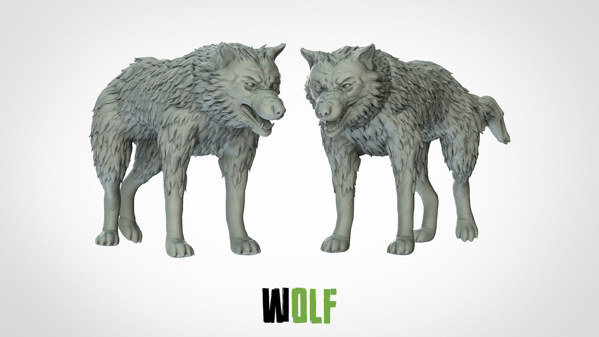 Wolf Growling - Animals - 3D IP Studios - Terrain Wargaming D&D DnD 28 ...