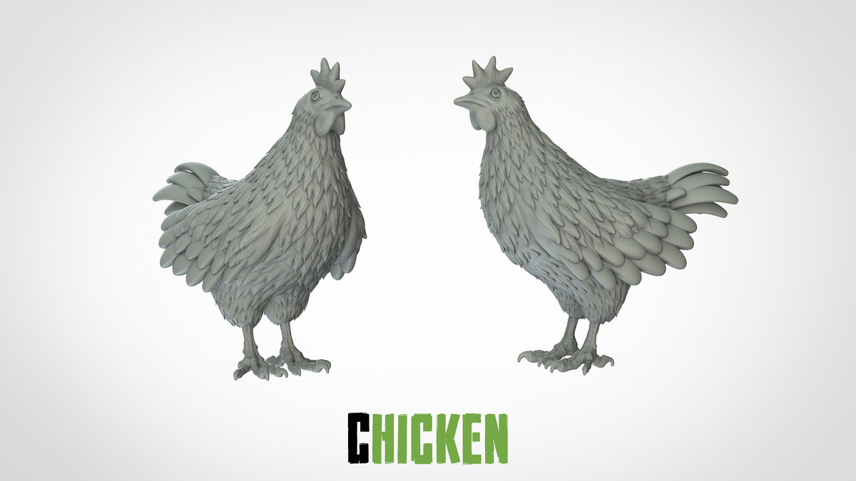 Chicken - Animals - 3D IP Studios - Terrain Wargaming D&D DnD 28mm 32m ...