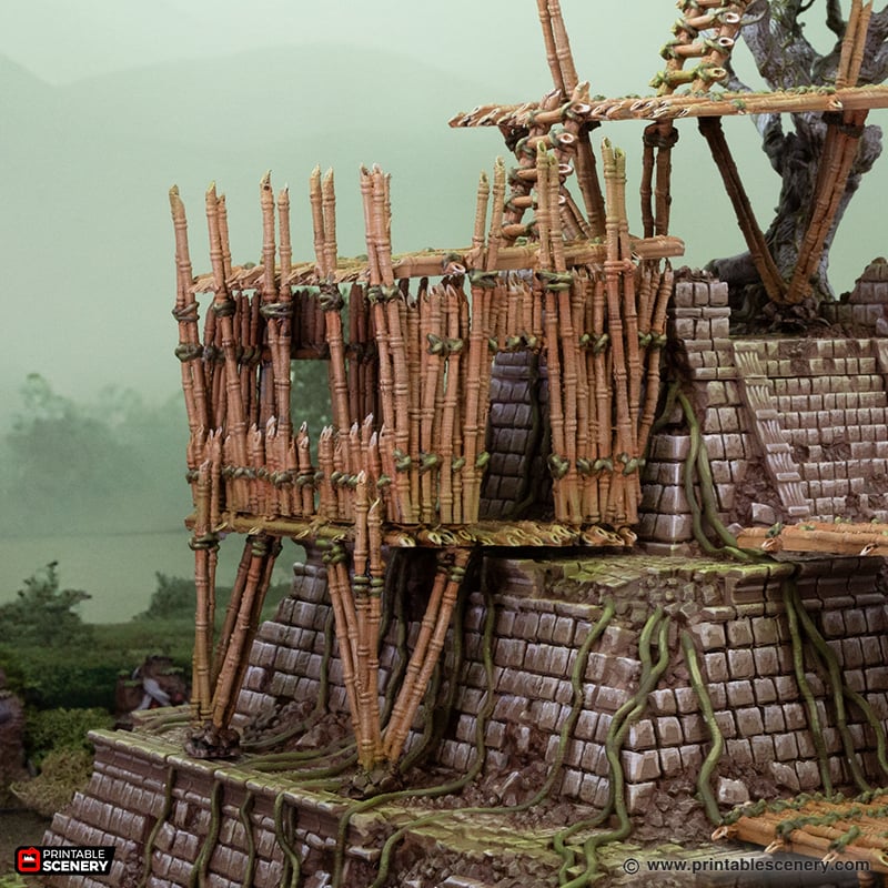 Bamboo Temple - The Gloaming Swamps - Printable Scenery Terrain Wargam ...