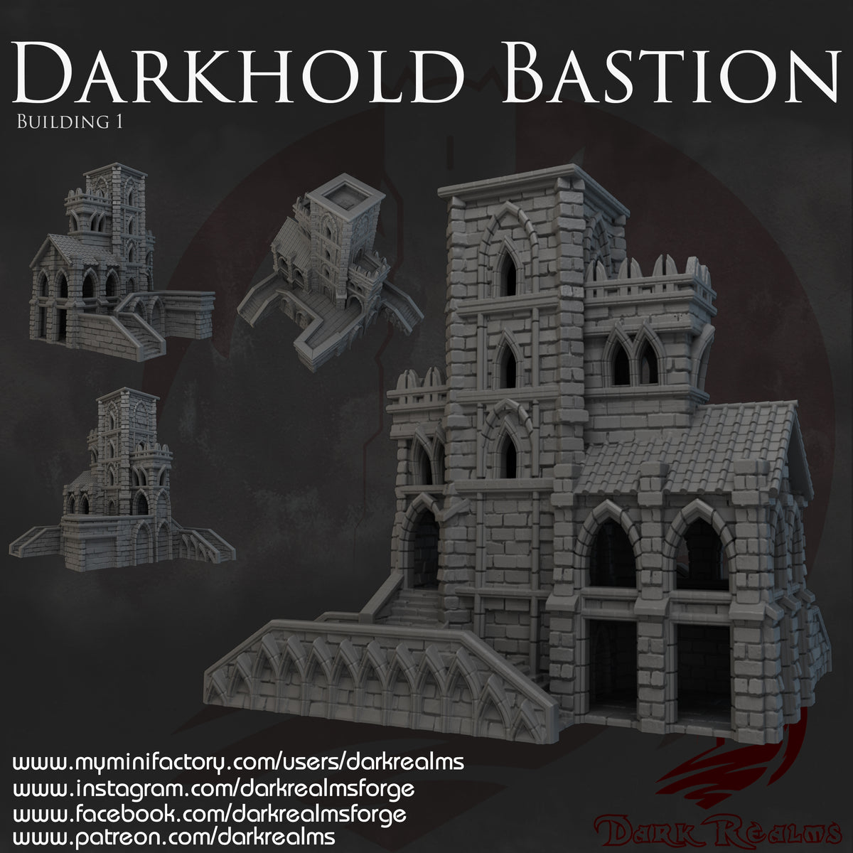 Building 1 - Darkhold Bastion - Dark Realms Terrain Wargaming D&D DnD ...