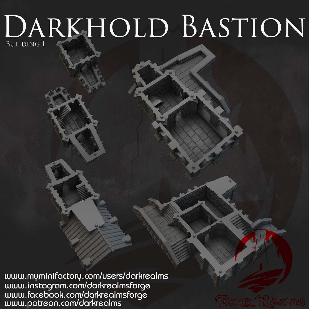Building 1 - Darkhold Bastion - Dark Realms Terrain Wargaming D&D DnD ...