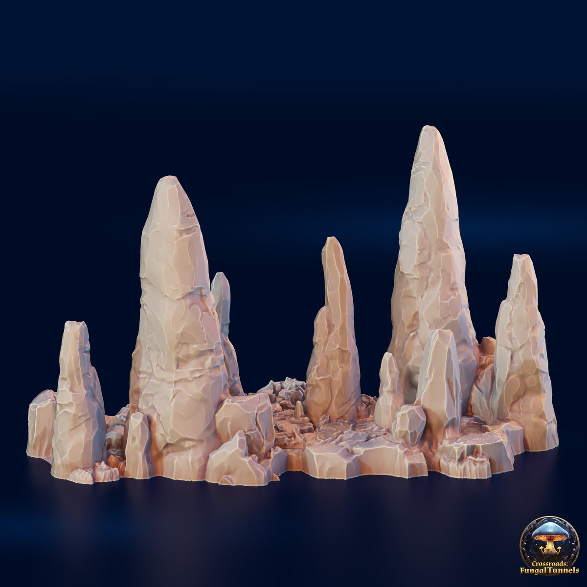 Stalagmites in a Row - Crossroads Fungal Tunnels - 3DHexes Wargaming T ...