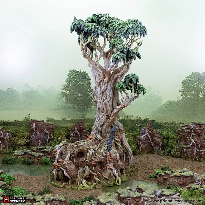 Giant Swamp Tree and Hovel - The Gloaming Swamps - Printable Scenery T ...