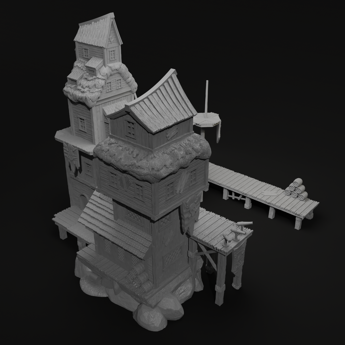 Pirate Dock - Pirates vs Sailors Nightmare at Sea - Tabletop Terrain ...