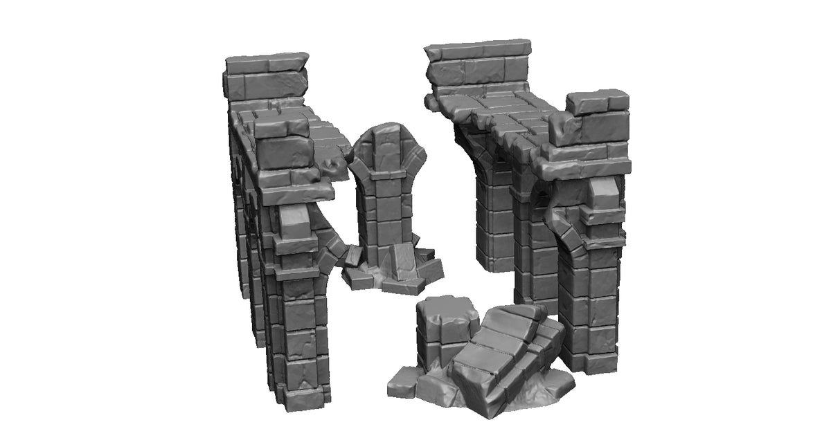Stone City Ruined Walkways - Arkenfel - Dark Realms Terrain Wargaming ...