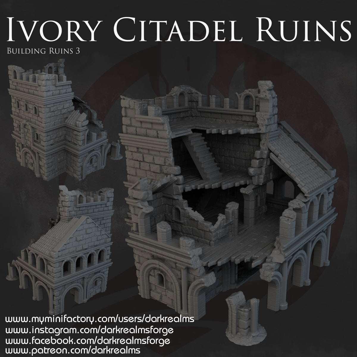 Building Ruins 3 - Ivory Citadel - Dark Realms Terrain Wargaming D&D D ...