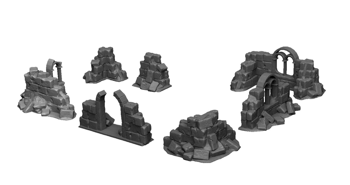 Stone City Scatter Ruins - Arkenfel - Dark Realms Terrain Wargaming D ...