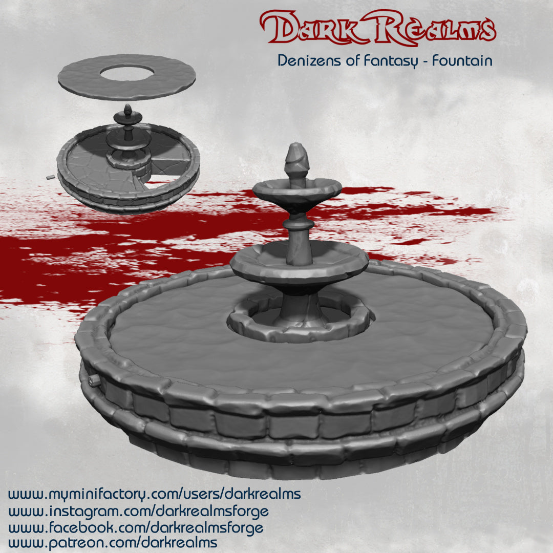 Fountain - Denizens Of Fantasy - Dark Realms Terrain Wargaming D&D DnD ...