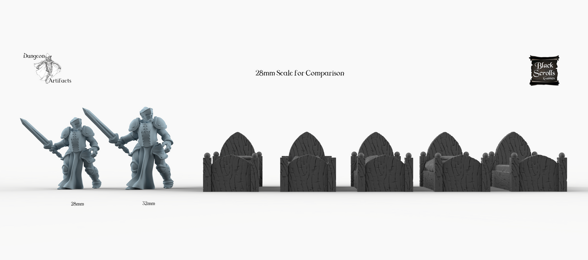 RPG Bed Set - 28mm 32mm City of Tarok Wargaming Terrain Scatter D&D Dn ...