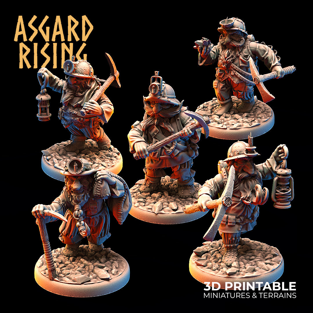 Dwarven Miners - Asgard Rising - Wargaming D&D DnD – Dungeon Artifacts