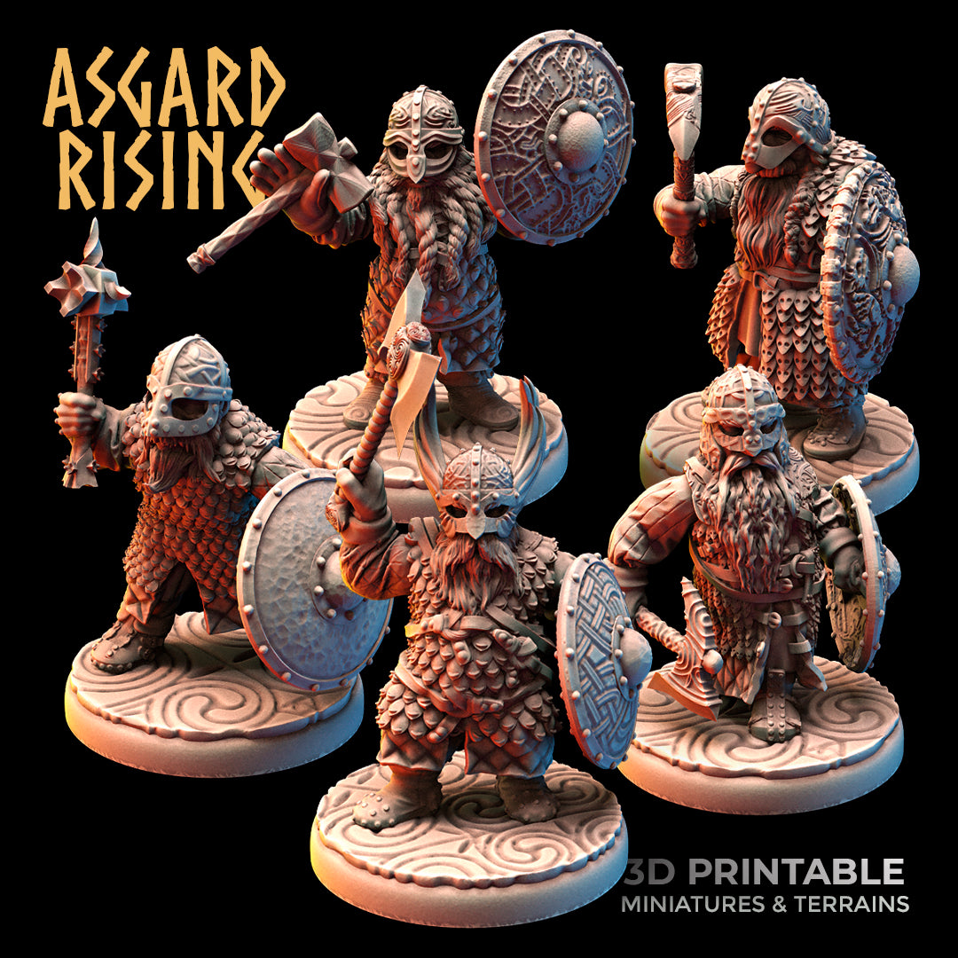 Dwarven Warriors in Scale Armor Modular Set - Asgard Rising - Wargamin ...