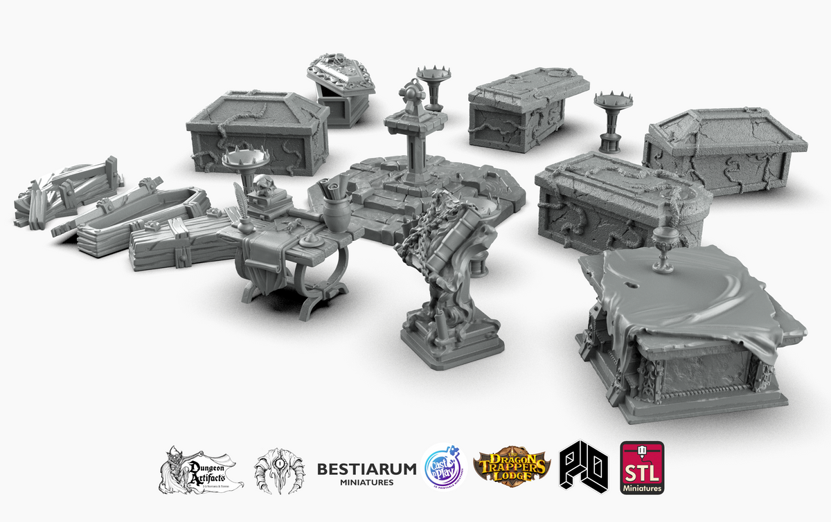 Dracul's Manor Dungeon Crypt Furnishing Set - Wargaming D&D DnD Vampir ...