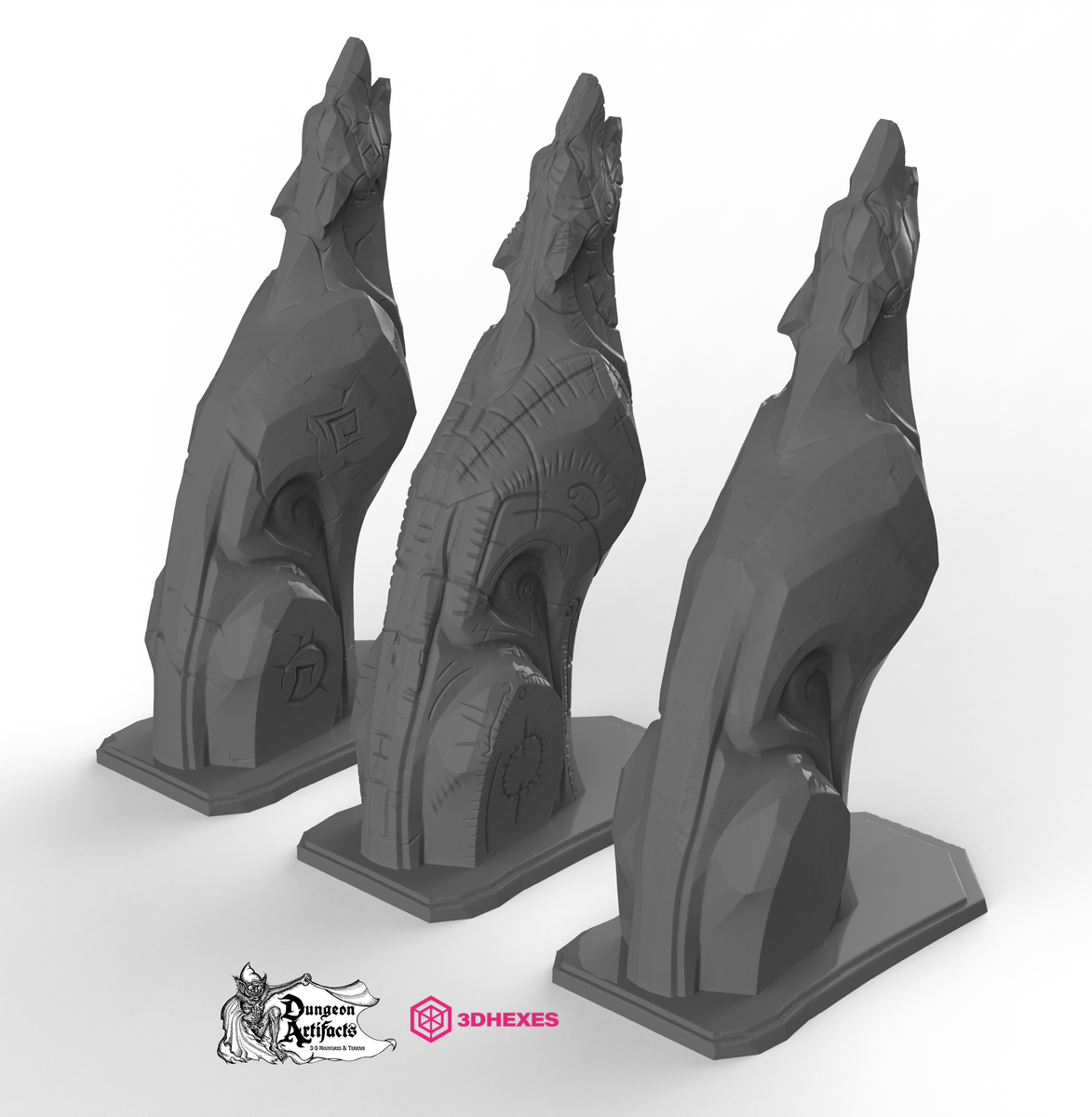 Stylized Wolf Statue - 3DHexes Wargaming Terrain D&D DnD – Dungeon ...