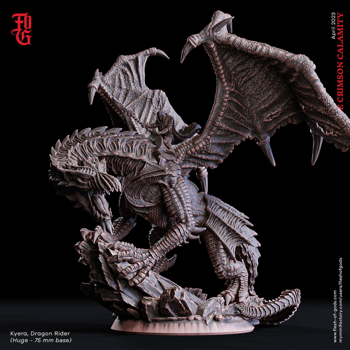 Kyera, Dragon Rider - The Crimson Calamity - Flesh of Gods - Wargaming ...
