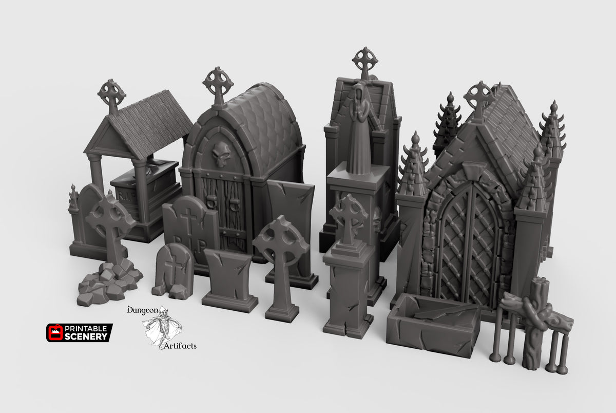 Winterdale Cemetery - 28mm 32mm Wargaming Terrain D&D, DnD – Dungeon ...