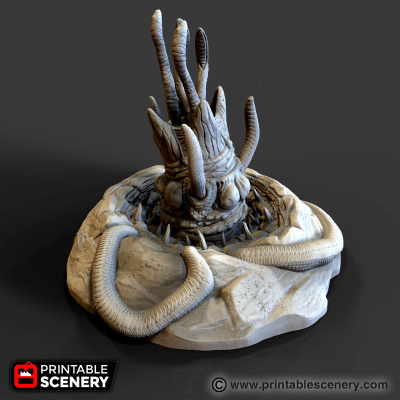 Tall Striking Sand Worm - Rampage Gothic Wargaming Terrain D&D, DnD ...