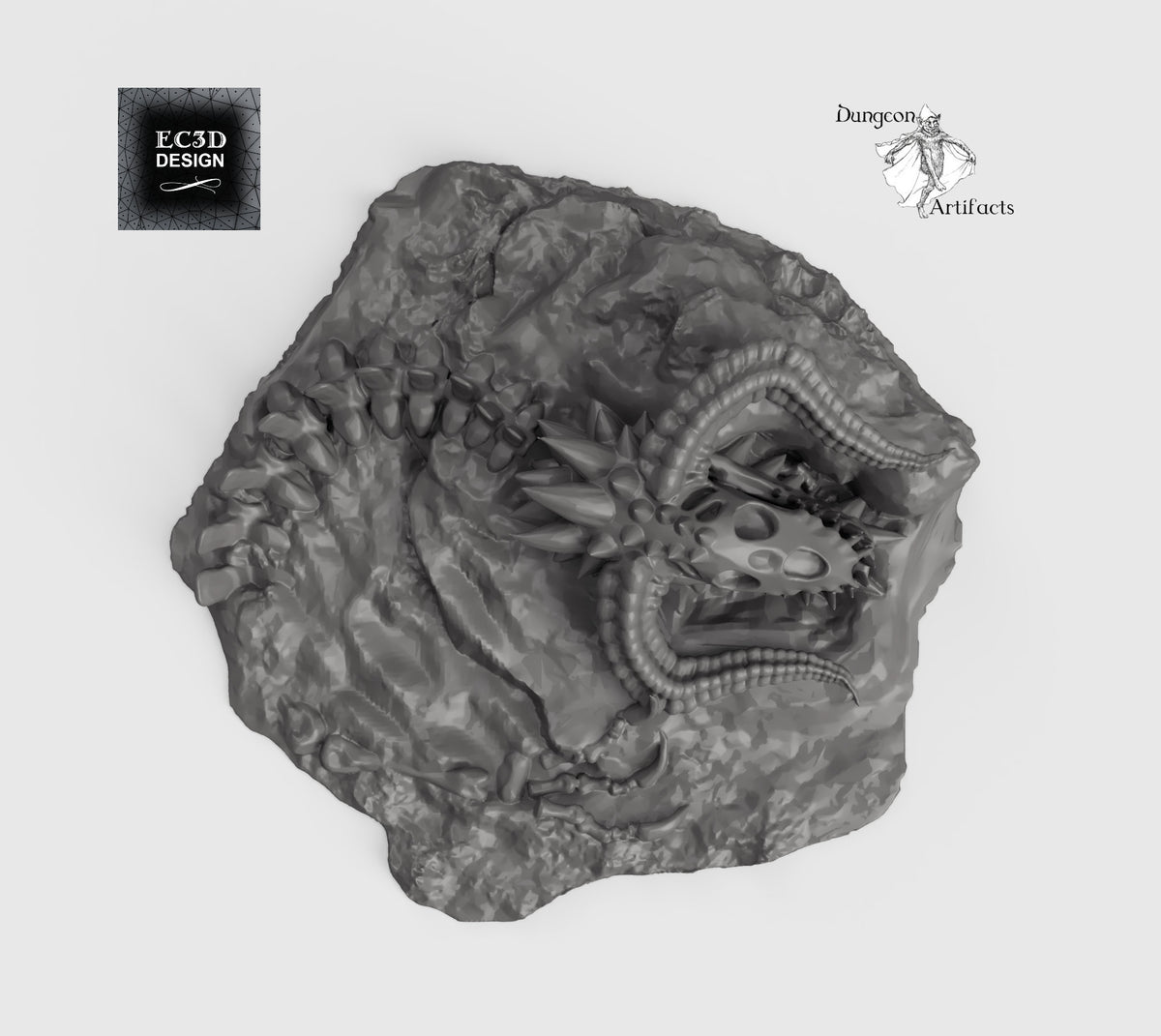 Ancient Black Dragon Skeleton - 15mm 28mm 32mm Wilds of Wintertide War ...