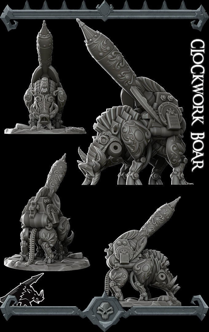 Clockwork Boar - Wargaming Miniatures Monster Rocket Pig Games D&D, Dn ...