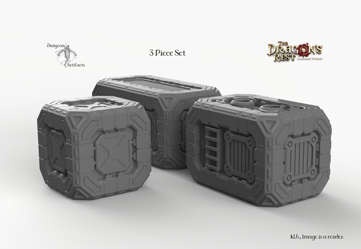 Sci-Fi Scatter Containers - 15mm 28mm 32mm Dragon's Rest Wargaming Ter ...