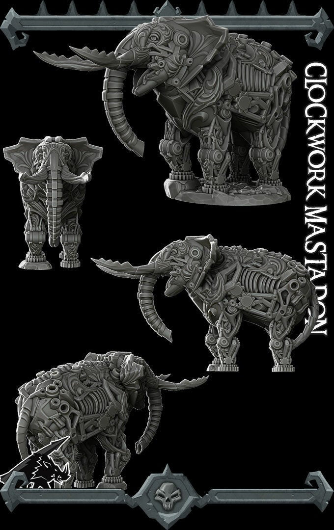 Clockwork Mastodon - Wargaming Miniatures Monster Mastadon Rocket Pig ...