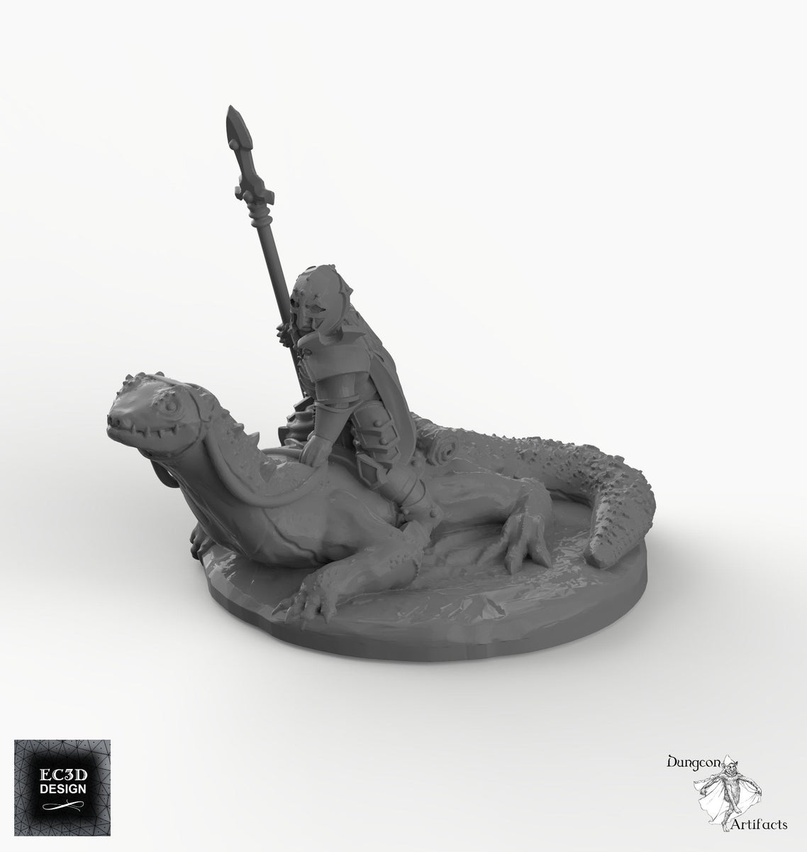 Dark Elf Lizard Rider - EC3D Skyless Realms Wargaming Miniature D&D Dn ...