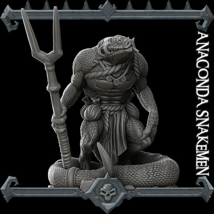 Anaconda Snakeman - Lizard Man - Wargaming Miniatures Monster Rocket P ...