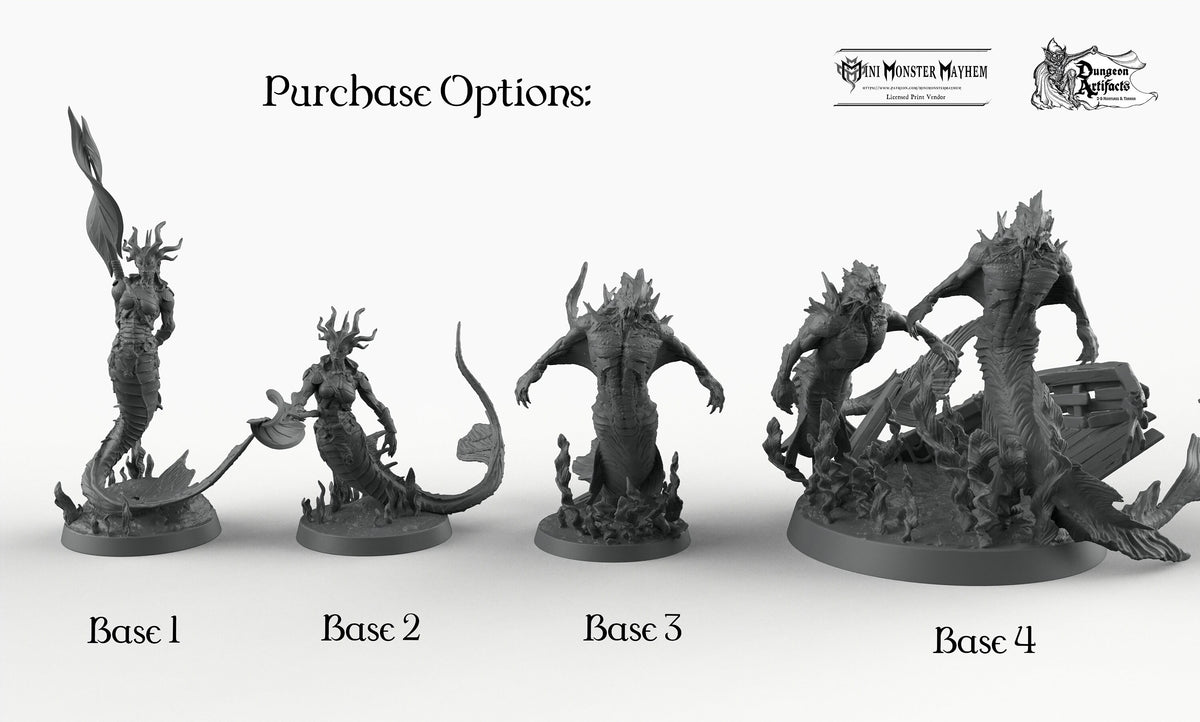 Abyssal Serpents - Merrow - Mini Monster Mayhem Wargaming Miniatures G ...