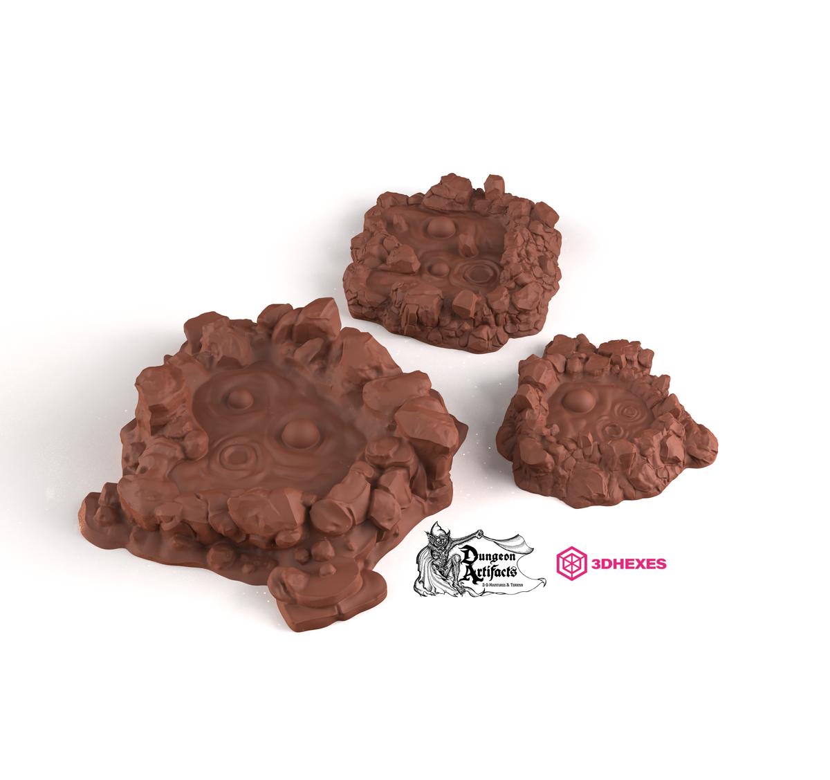 Lava Pools - 3DHexes Wargaming Terrain D&D DnD – Dungeon Artifacts