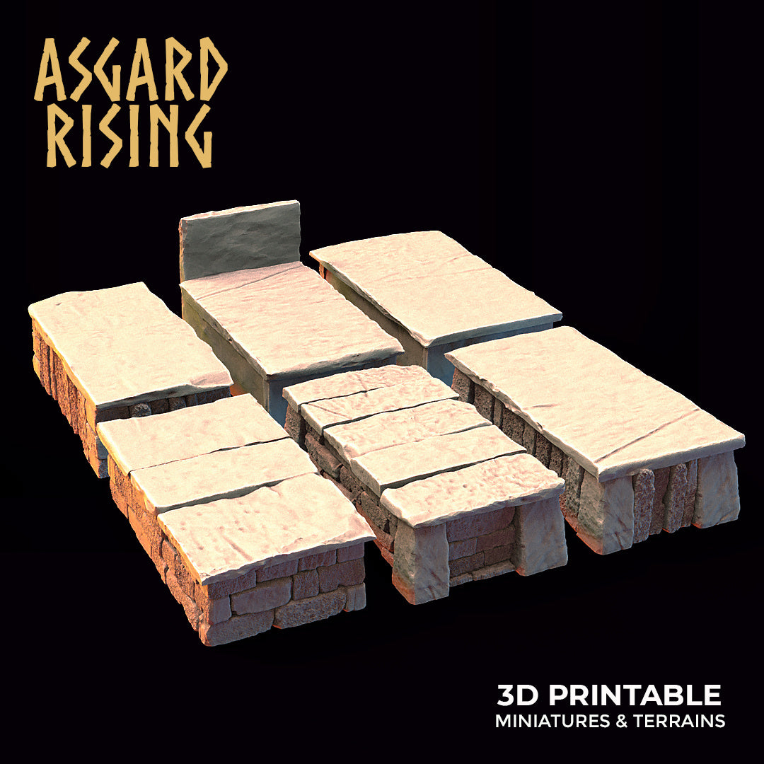 Sarcophagus Set - Asgard Rising - Wargaming D&D DnD – Dungeon Artifacts