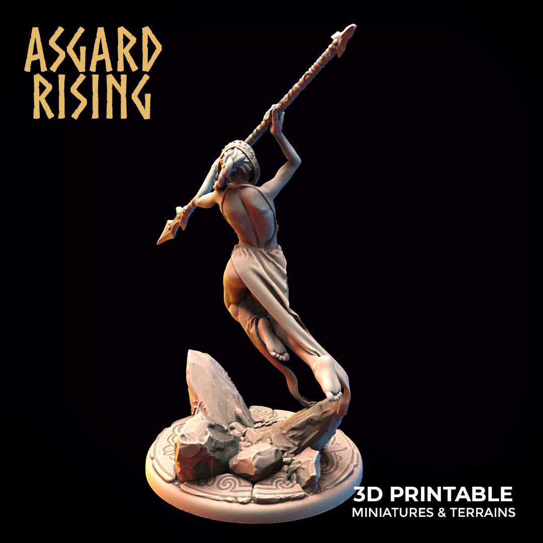 Lady Phantom with Spear - Asgard Rising Miniatures - Wargaming D&D DnD ...
