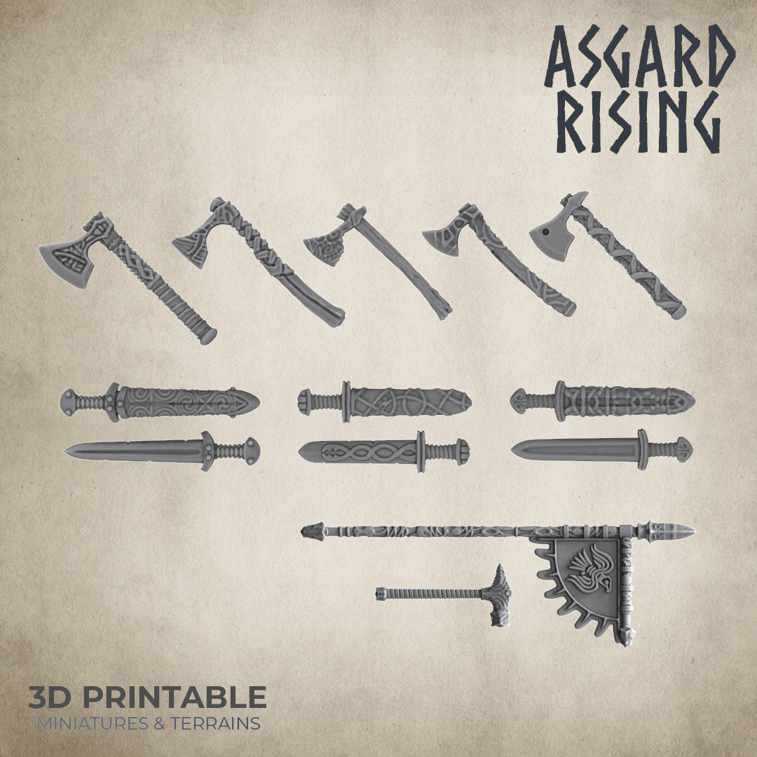 Weapons Set 1 - Asgard Rising Miniatures - Wargaming D&D DnD – Dungeon ...