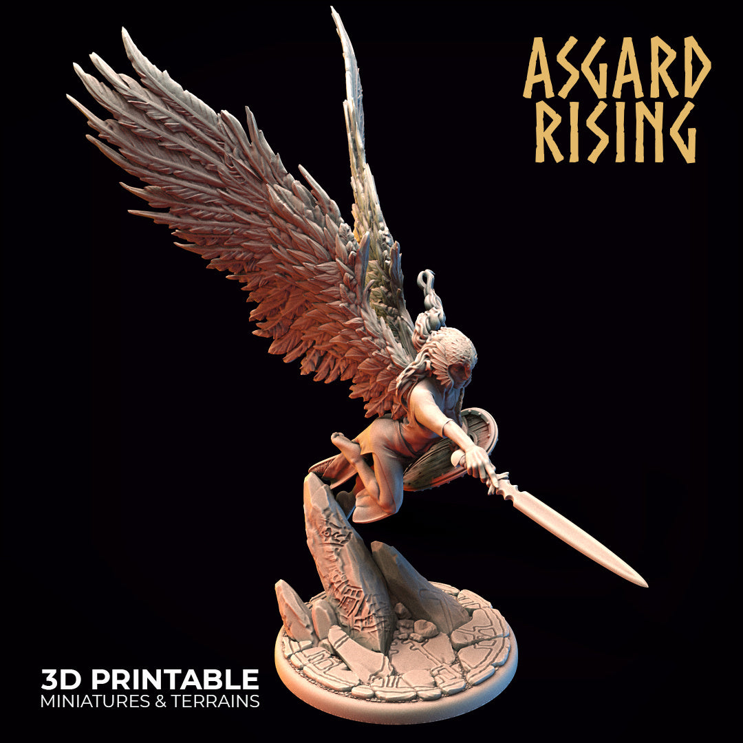 Valkyrie with Sword and Shield - Randgrid - Asgard Rising Miniatures ...